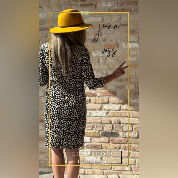 Joan Vass | Dresses | 36 Size S Joann Vass Velvet Leopard Long Seeve Dress | Poshmark
